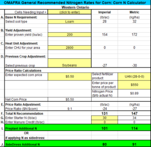 Ontario Corn Nitrogen Calculator – Field Crop News